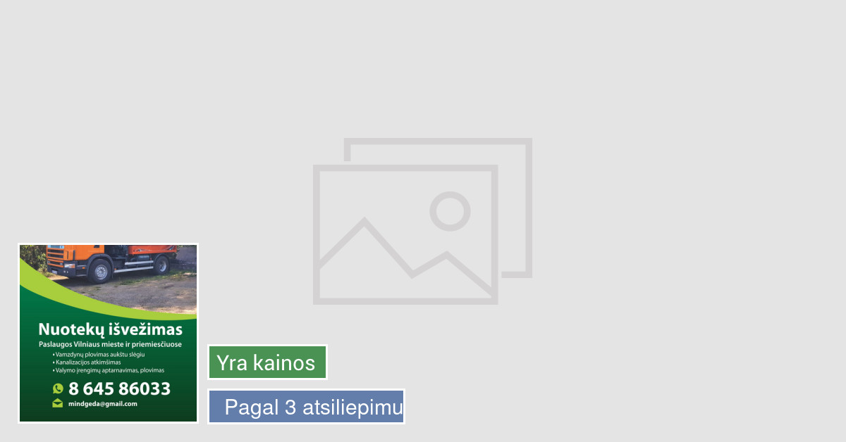 Nuotekų išvežimas - Vilnius / Uab "Mindgeda" - Paslaugos.lt portalas Nr.1