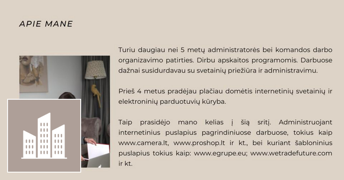 Internetinių svetainių kūrimas/administravimas/seo - Alytus / Sandra Būdelytė - Paslaugos.lt ...