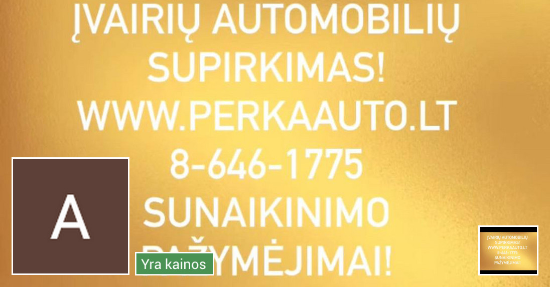 Įvairių automobilių supirkimas - - Ukmergės r. / UAB ALMANTUS ...