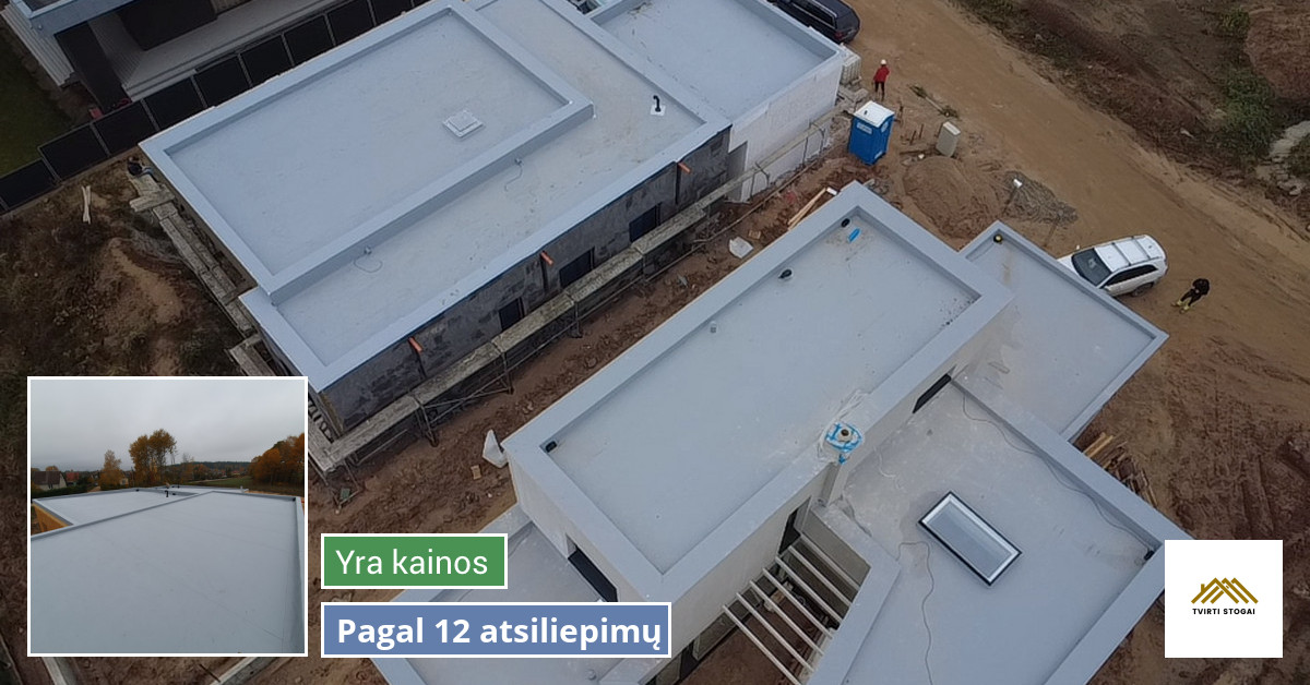 Plokščių stogų dengimas Pvc ir bitumu. Meistrų brigada - Kaunas ...