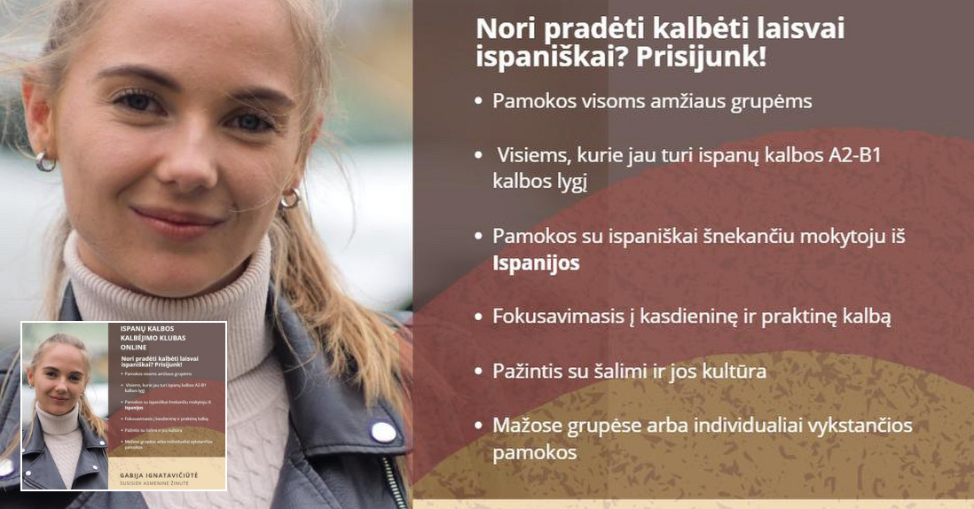 Ispanų kalbos kalbėjimo klubas - Vilnius / Gabija - Paslaugos.lt portalas Nr.1